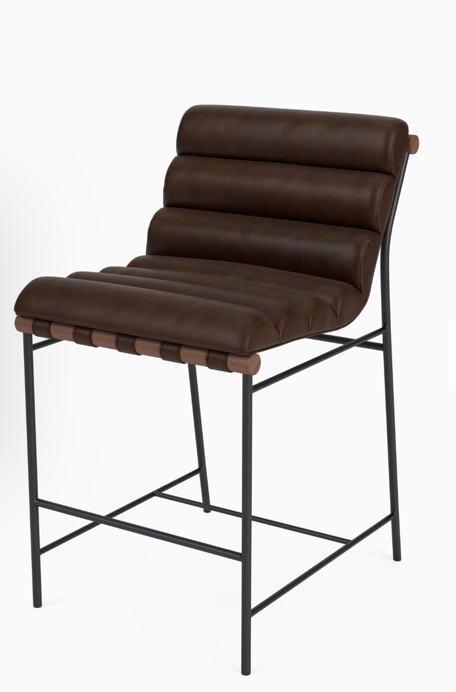 Denver Modern Vail Counter Stool Walnut/ Maple Leather FFE258-256 ...