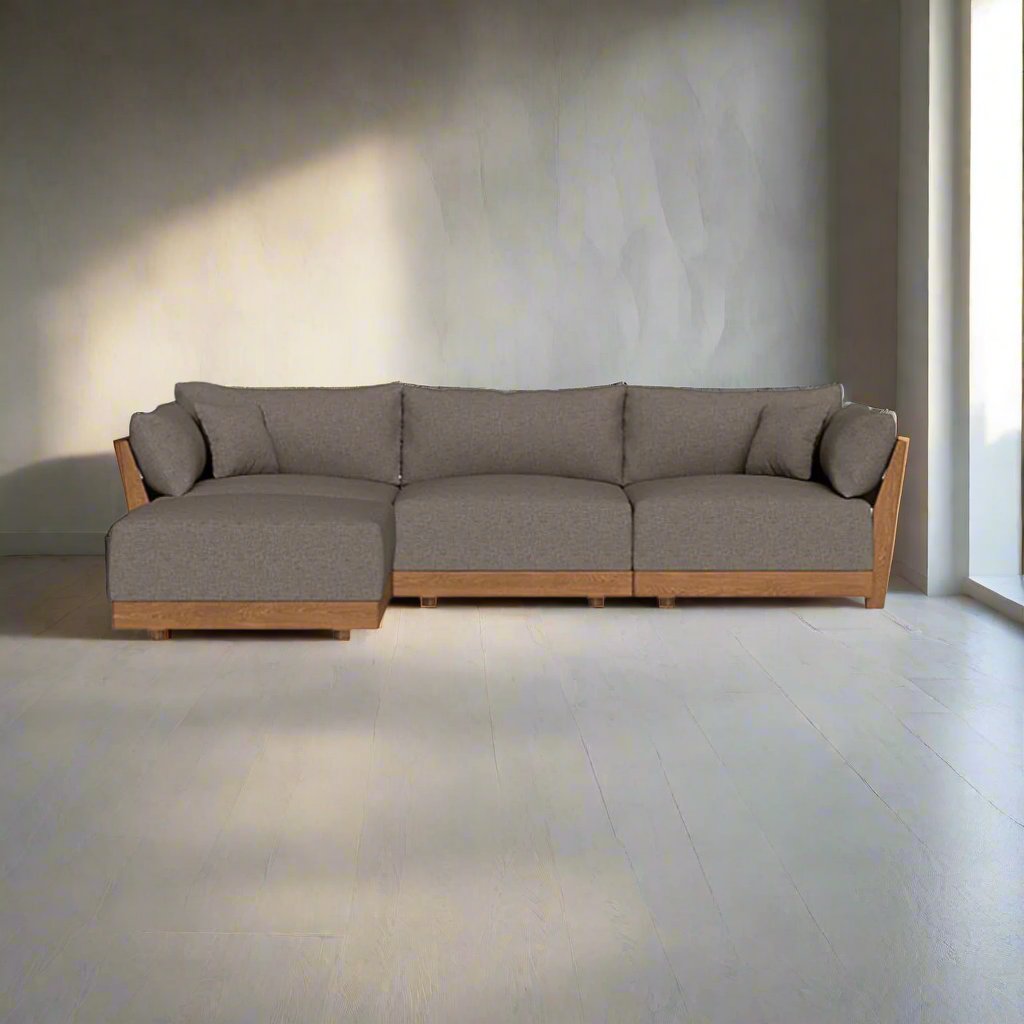 Inside Weather Modular Bondi 3-Seater Sofa Smoke Gray w Moss Slipcover ...